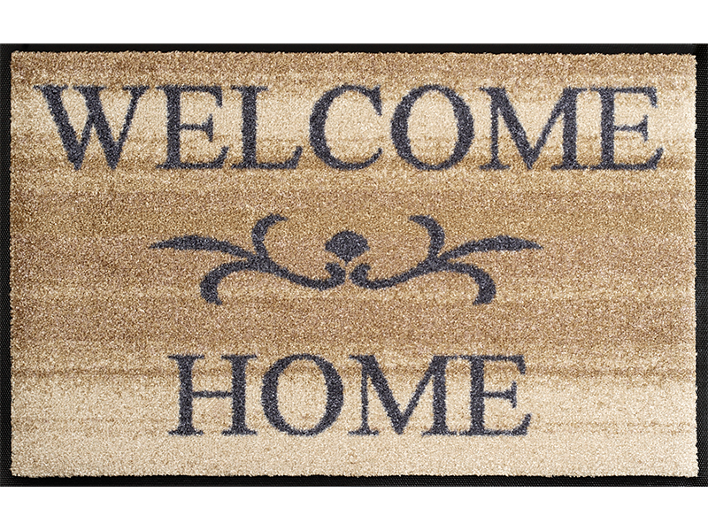 Welcome Home beige wash + dry Fußmatte – antirutsch-teppich